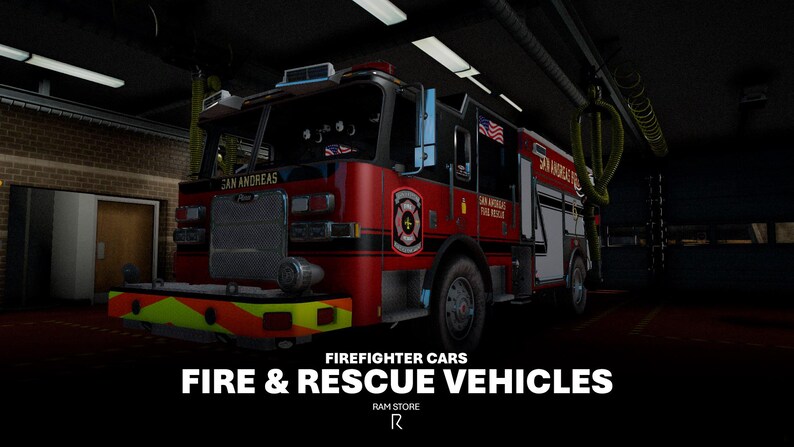 Fire & Rescue Vehicles Pack / FIVEM / GTA - Non Branded Firefighter ...