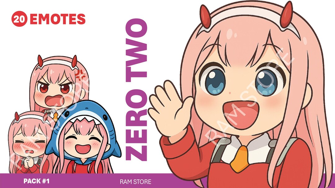ZERO TWO 20pcs Twitch & Kick Emotes – Multiple Sizes – PNG - Perfect ...