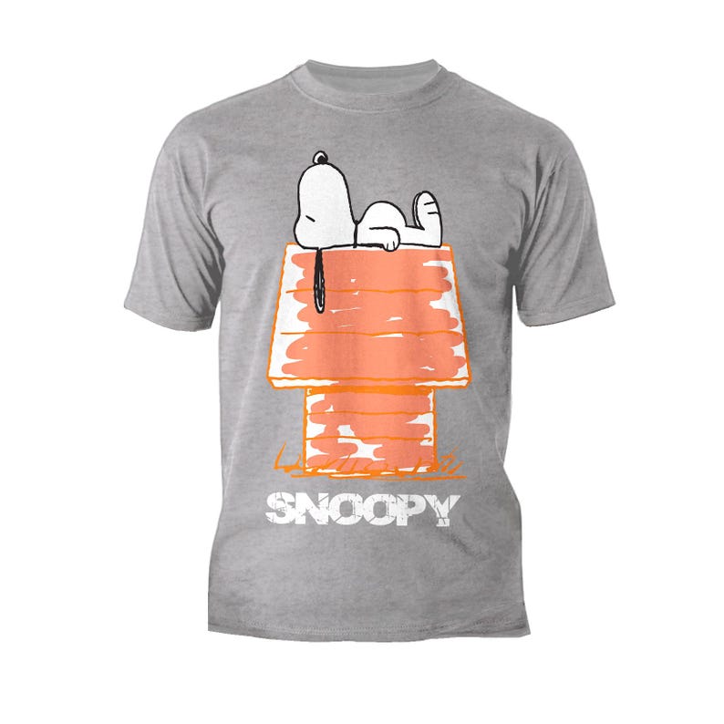 Peanuts Snoopy Logo House Official Men's T-shirt Retro Cartoon Graphic ...