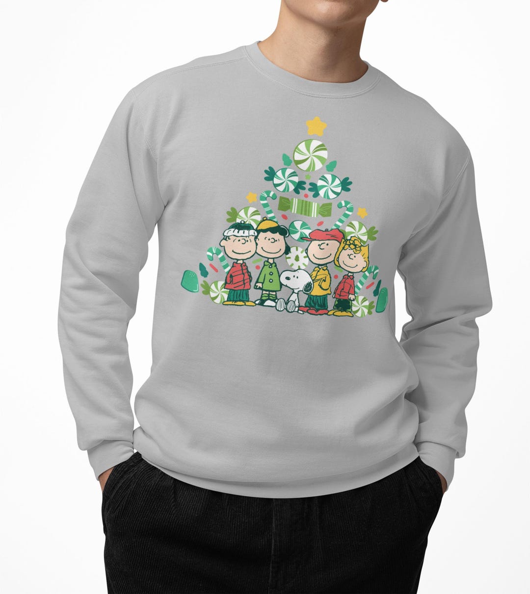 Peanuts Gang Xmas Snoopy Charlie Brown Lucy Sally Linus Christmas Tree ...
