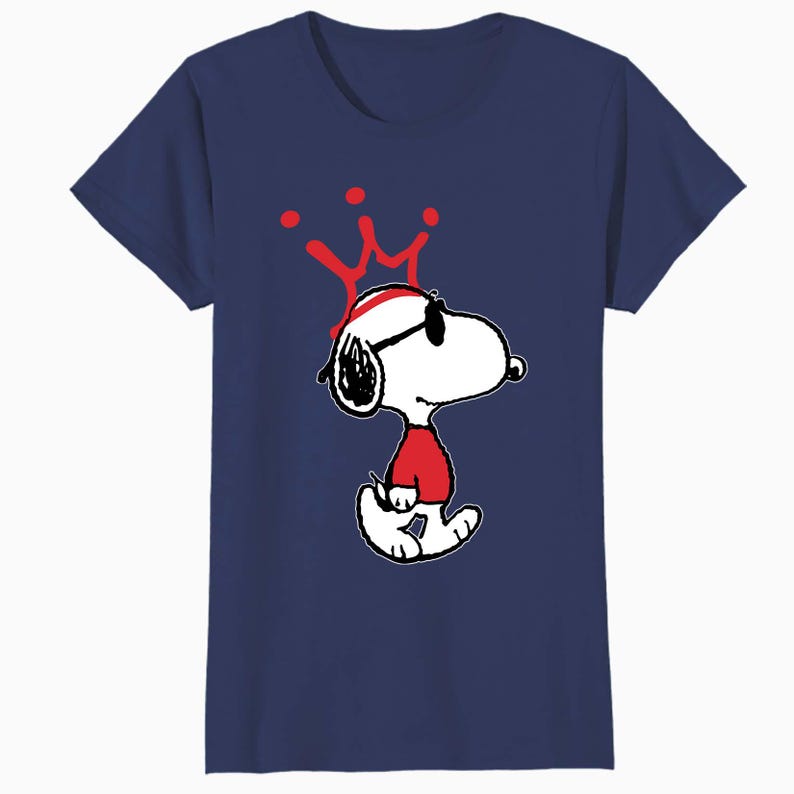 Peanuts Snoopy King Dog Crown Retro 80s 90s Cartoon Official Women's T ...