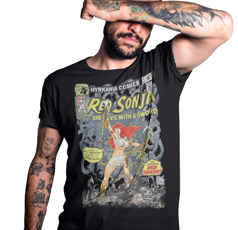 Red Sonja Frank Thorne Comic Legends Cover 4 Retro Vintage Official Men ...