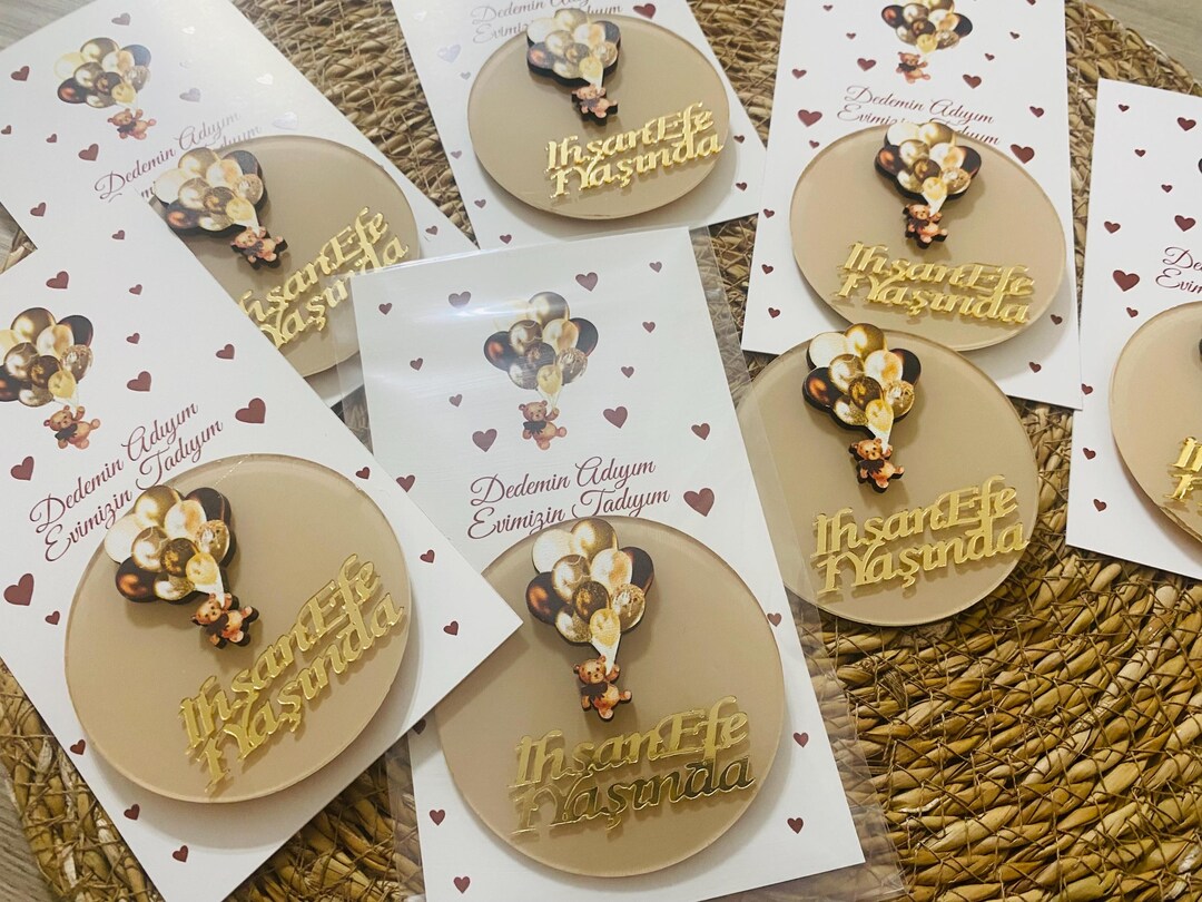 Personalized Teddy Bear Plexi Magnet, Baby Shower Favors - Etsy