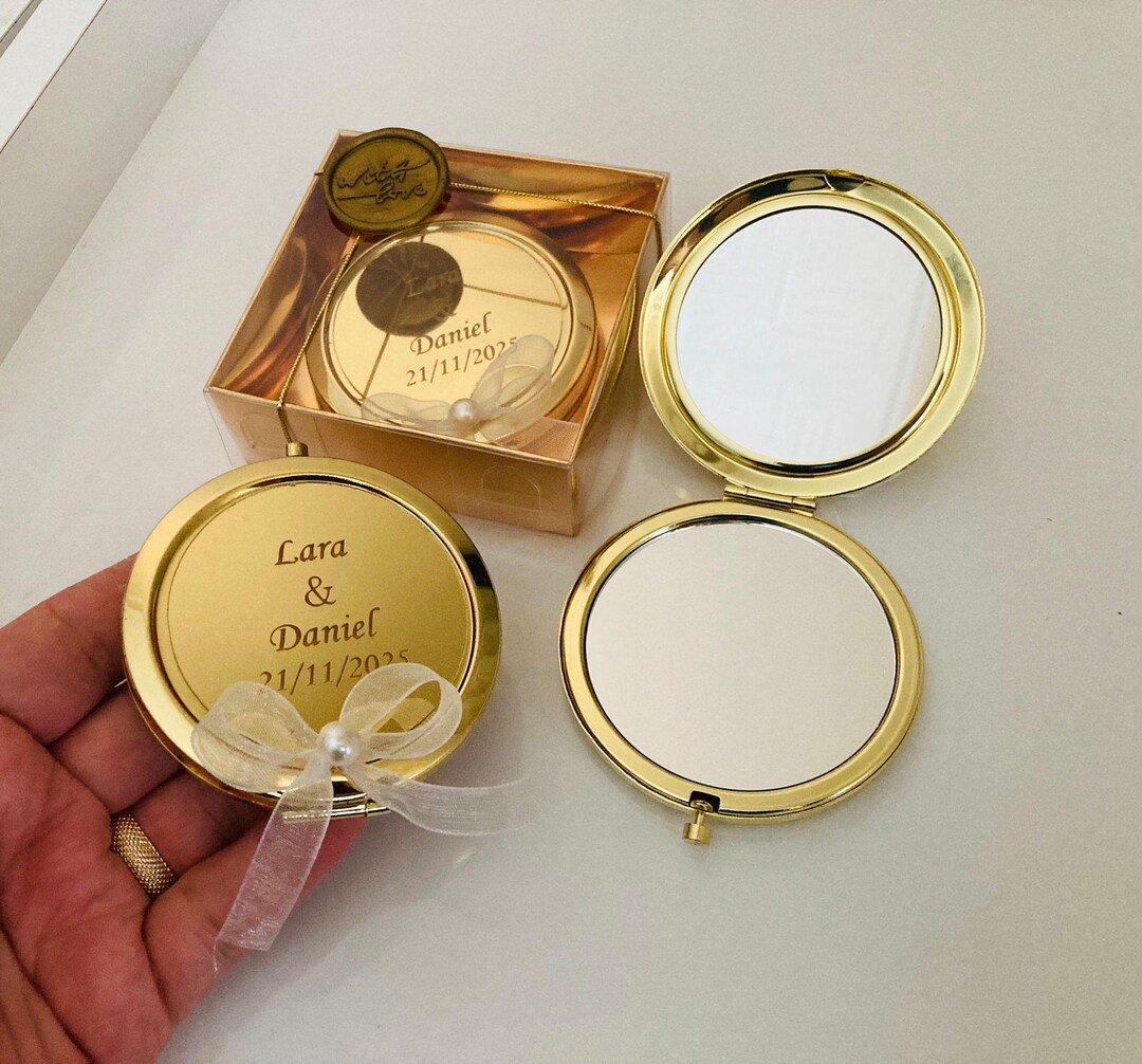 Wedding Favors, Personalized Metal Mirror Favor, Personalized Mirror ...
