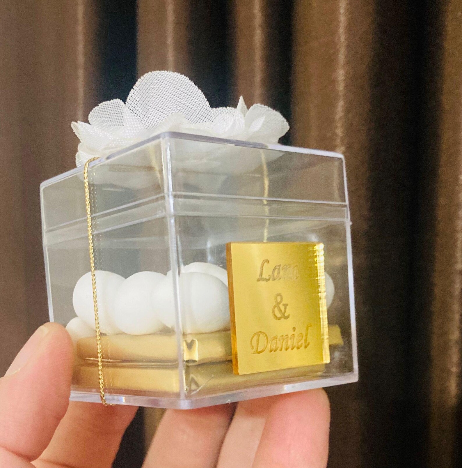 Wedding Almond Candy Mica Box and Chocolate , Personalized Wedding ...