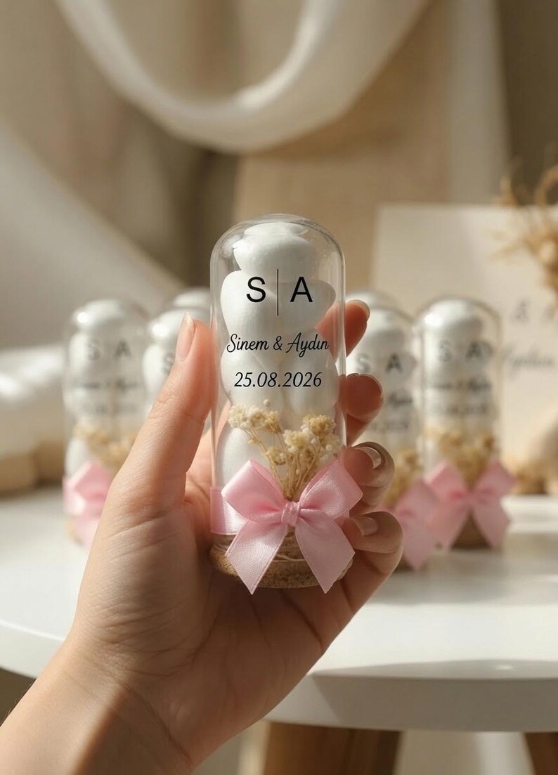 Personalized Mini Glass Bottle Wedding Favour, Favourite Wedding Favour ...