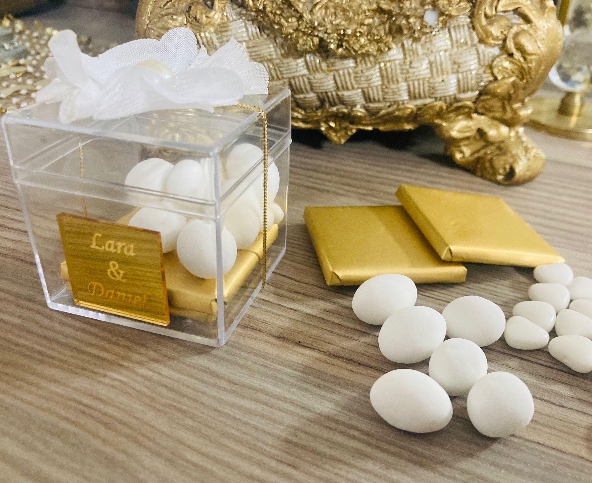 Wedding Almond Candy Mica Box and Chocolate , Personalized Wedding ...