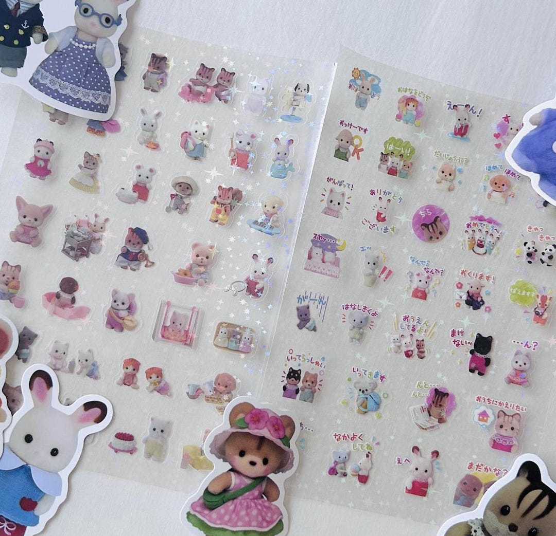 Sylvanian Family Sticker, Y2K Sticker Sheet, Japan Cutecore ...