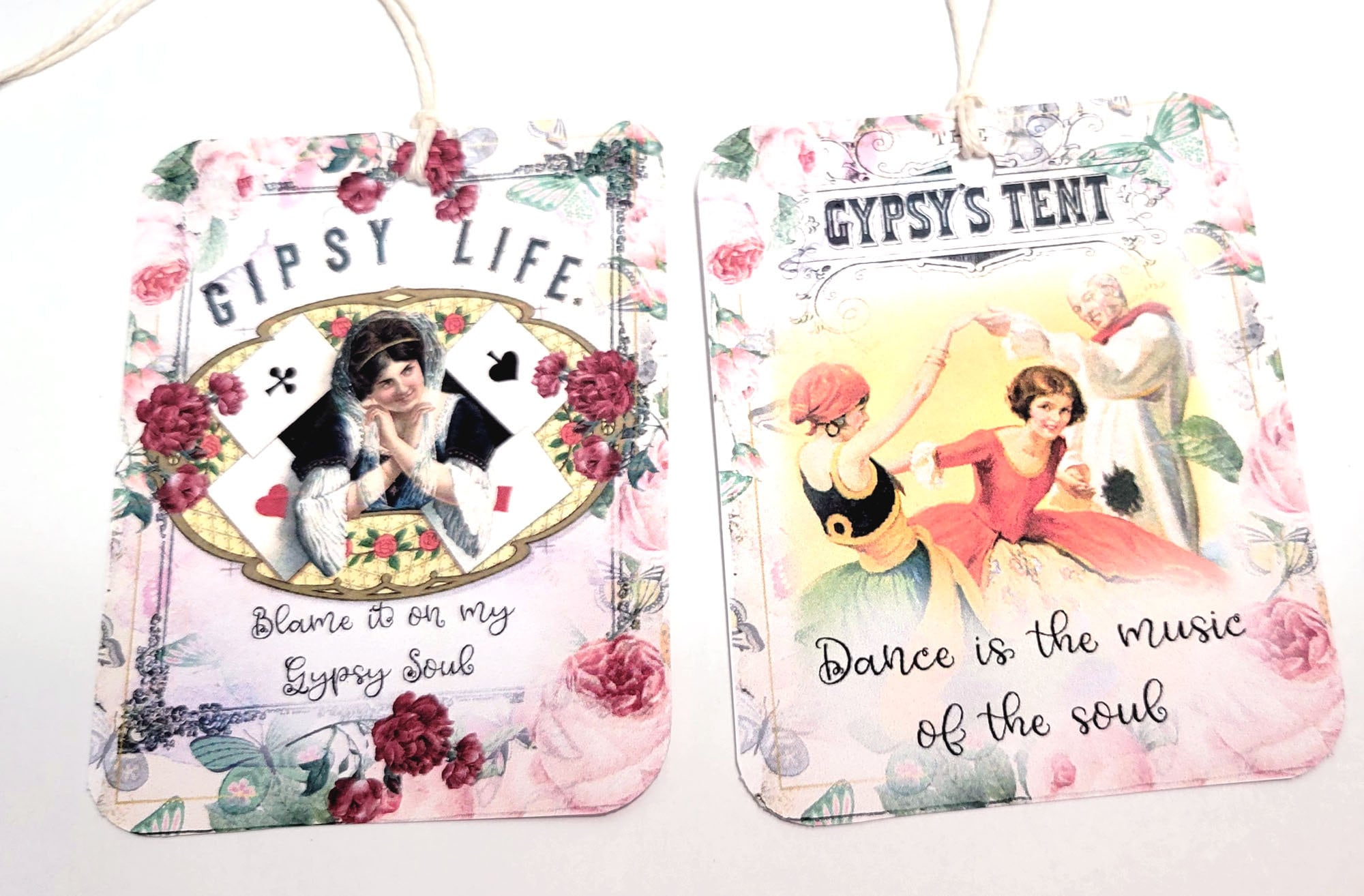 Gypsy Gift Tags-variety Set 9-beautiful Gypsies-positive Gypsy Text ...