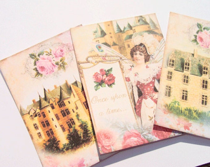 Fairytale Castles-gift Tags-set of 9-fantasy Castles-romantic Castles ...