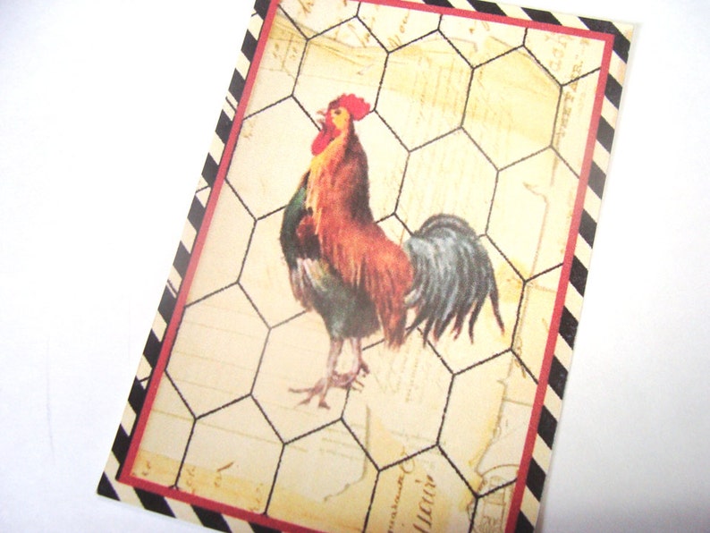 Rooster Tags-set of 6-chicken Tags-french Style-country Chic-animal ...