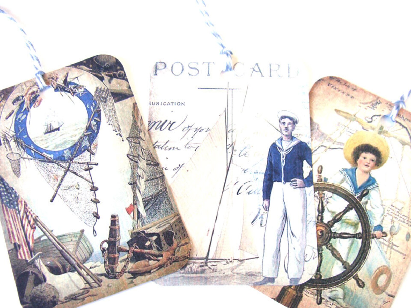 Sailor Tags-set of 6-nautical Tags-cottage Style-vintage Look-ship Tags ...
