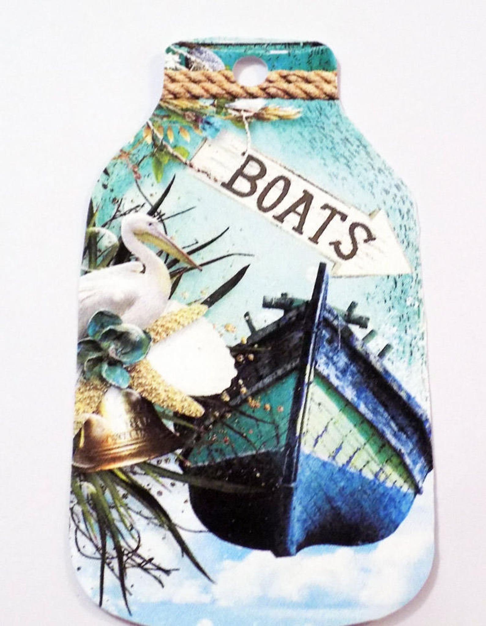 Beach Bottle Tags-set of 6-beach Theme Sand and Shells-beach Glass-card ...