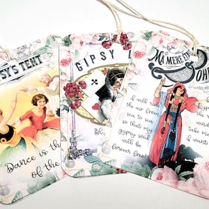 Gypsy Gift Tags-variety Set 9-beautiful Gypsies-positive Gypsy Text ...
