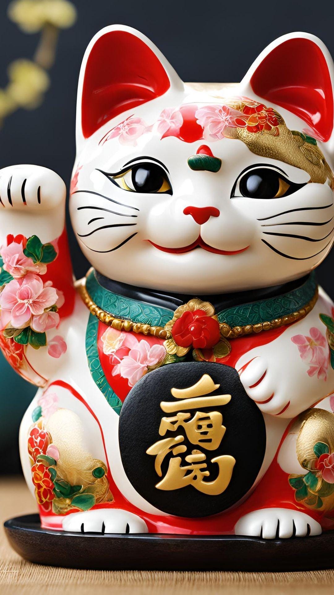 Maneki Neko Lucky Cat Wallpaper – Digital Download for Phone & Tablet ...
