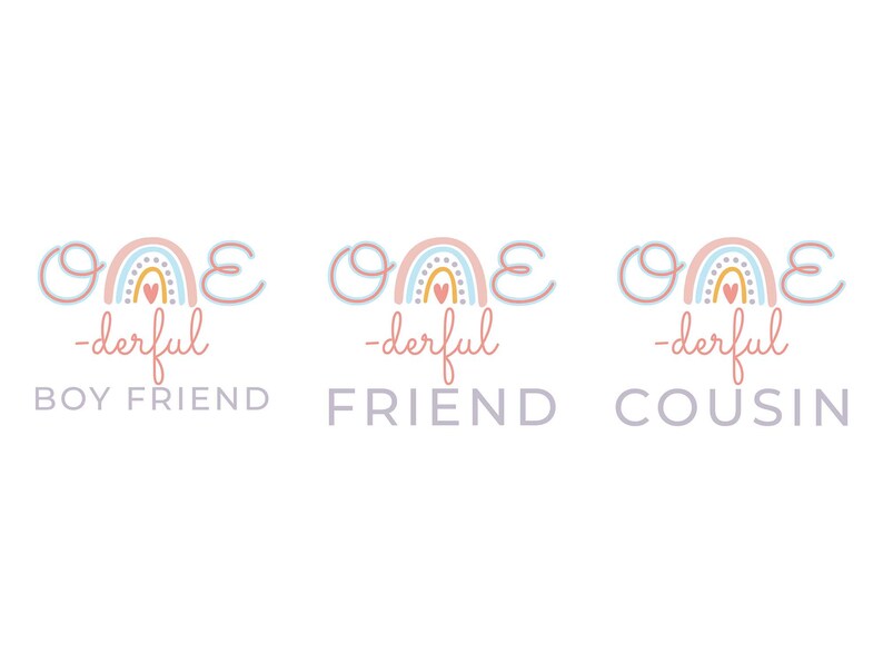 Miss One Derful SVG Bundle: Watercolor Rainbow 1st Birthday (digital ...