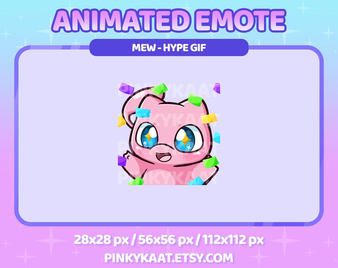Animated Mew Hype Emote: Twitch/discord/youtube/tiktok/kick (GIF) - Etsy