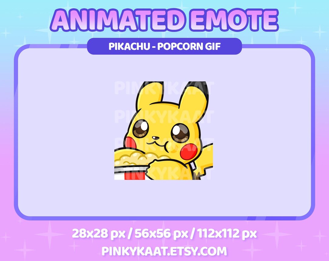 Animated Pikachu Popcorn Emote for Twitch / Youtube / Discord / Tiktok ...