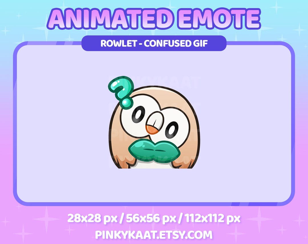 Animated Rowlet Confused Emote: Twitch/discord/kick (instant Download ...