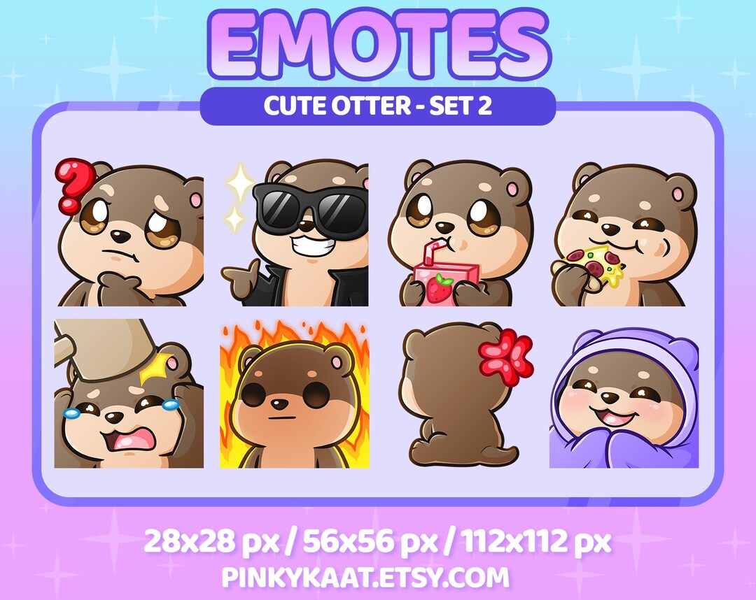 Otter Emotes Set #2, Kawaii Twitch/discord Assets (digital Download) - Etsy