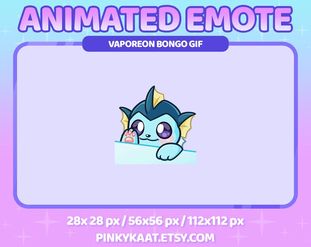 Animated Vaporeon Bongo Cat Emote for Twitch / Youtube / Discord / Kick ...
