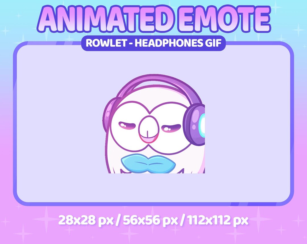 Animated Rowlet Headphones Emote for Twitch, Discord and Youtube ...