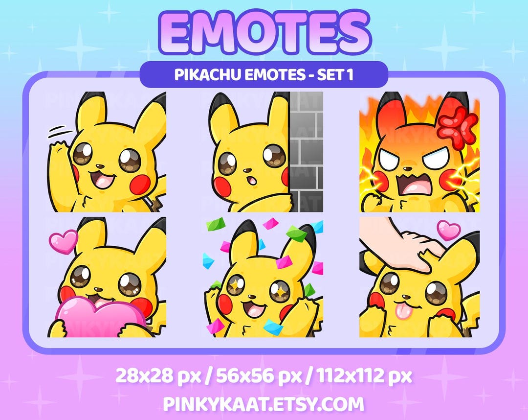Chibi Pikachu Emotes Pack: Twitch/discord/youtube (instant Download) - Etsy