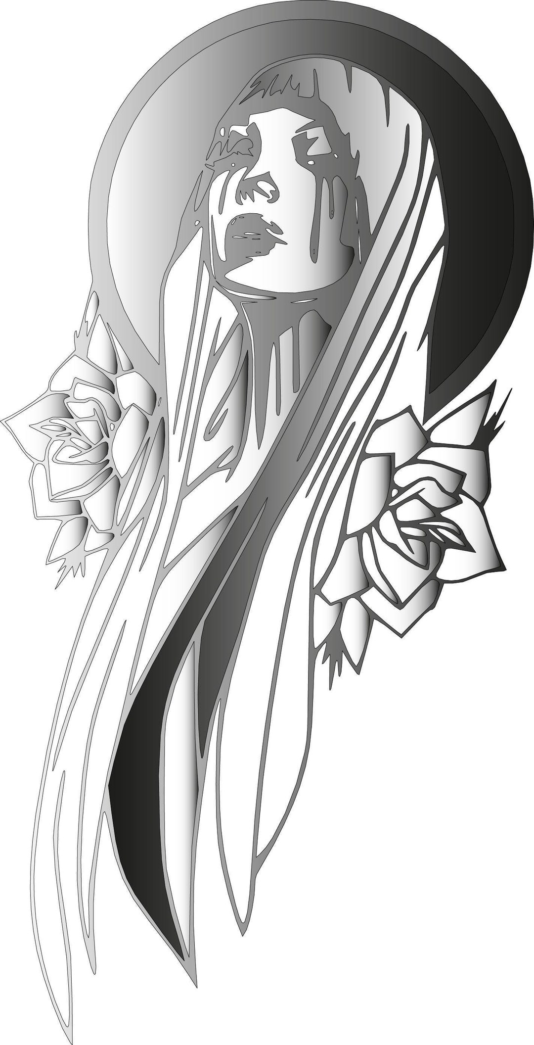 Girl Nun With Blood Tears , Instant Download, Digital Download, Svg ...