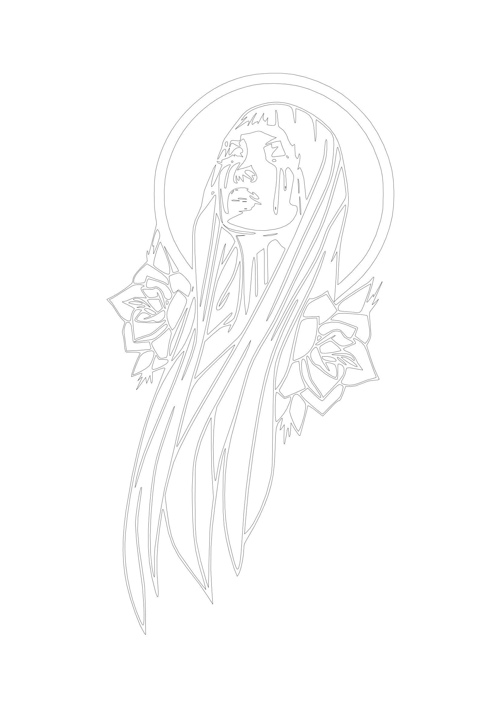 Girl Nun With Blood Tears , Instant Download, Digital Download, Svg ...