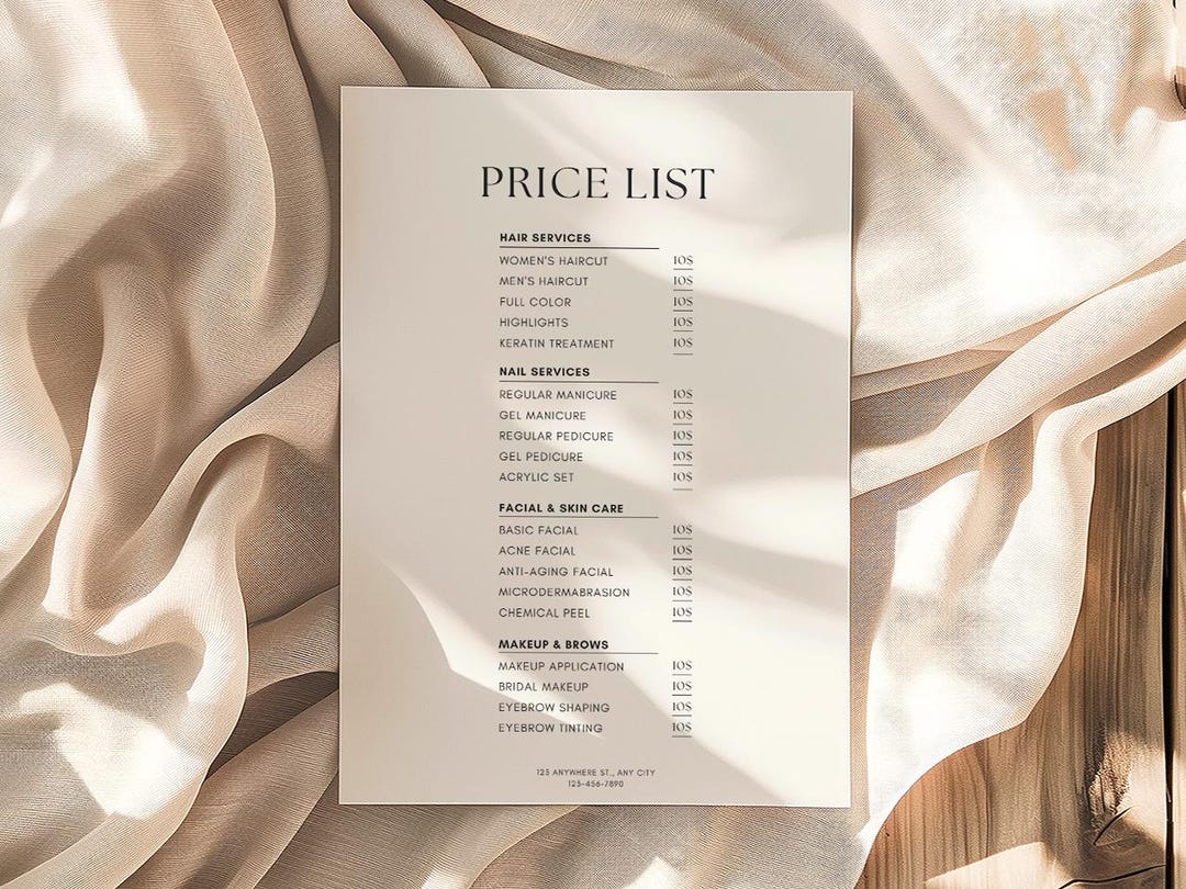 Cost List Canva Project, Price List Design, Product Price List, Pricing ...