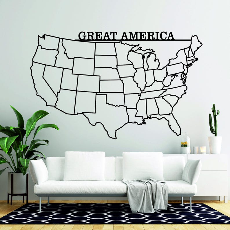 Personalized Metal USA Map Wall Art – United States Decor - Etsy