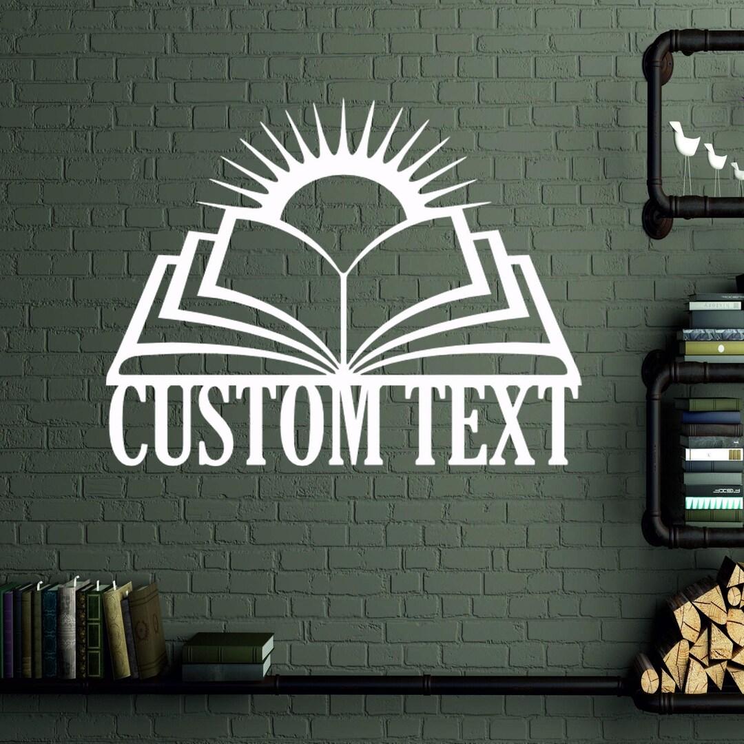 Personalized Library Sign, Custom Bookshelf Decor for Reading ...