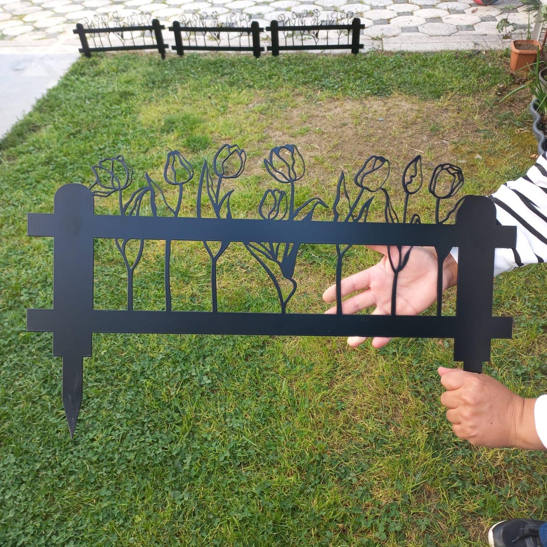 Powder Coated Metal Garden Fence Panel, Plant Protector, Border Fence ...