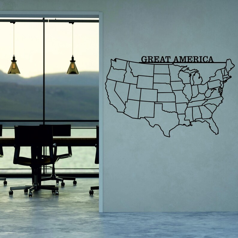 Personalized United States Map – Custom Metal USA Map Wall Art, Steel ...