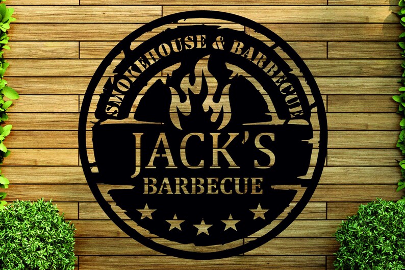 Personalized BBQ Sign, Custom Grill Sign, Outdoor Smokehouse Decor ...