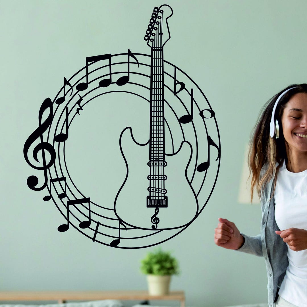 Metal Guitar Decor for Music Lovers, Guitar Wall Decor, Music Studio ...