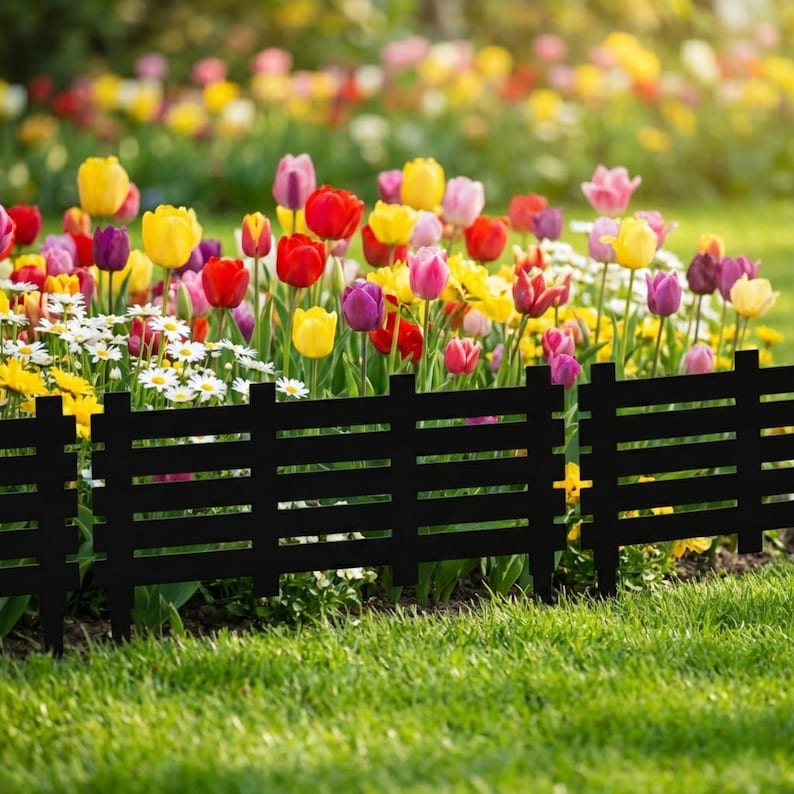 Metal Garden Fence Panels, Decorative Plant Protector, Flower Bed ...