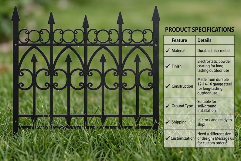 Metal Garden Fence Panels, Decorative Plant Protector, Flower Bed ...