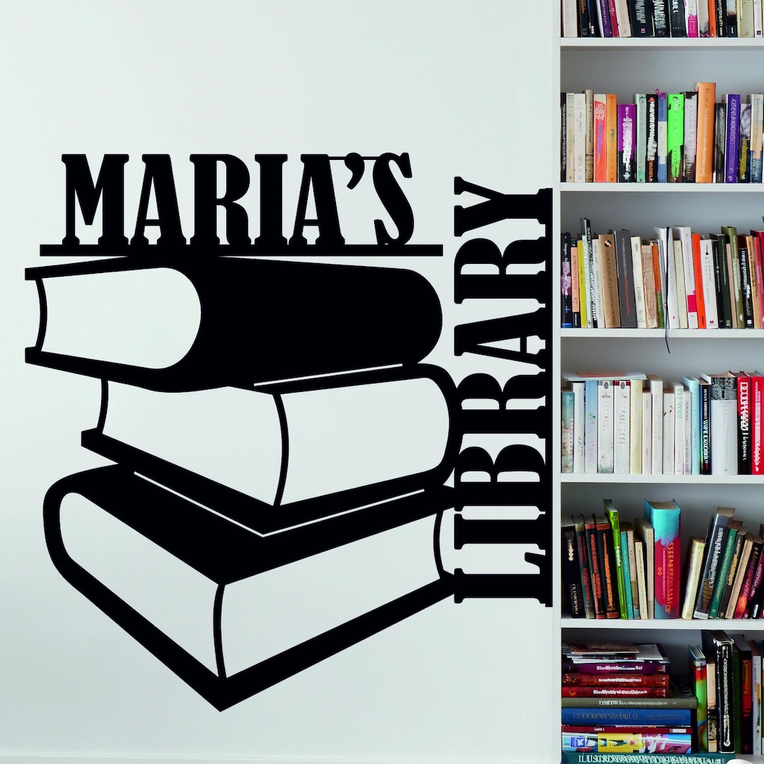 Personalized Library Sign | Library Decor Gifts for Book Lovers ...