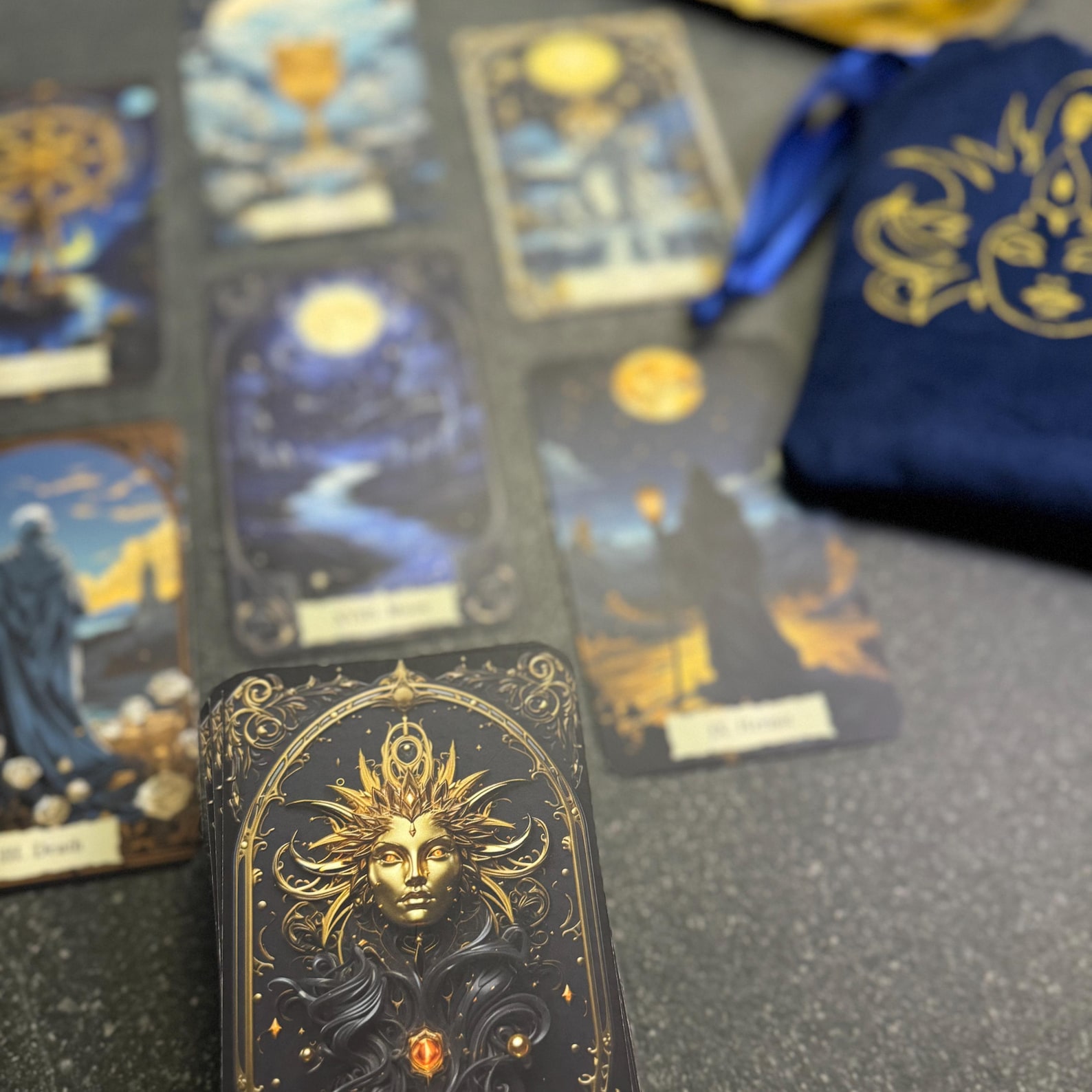 Fortuna Tarot: Mystical Tarot Deck & Valor Bag, 78 Cards Full Deck ...