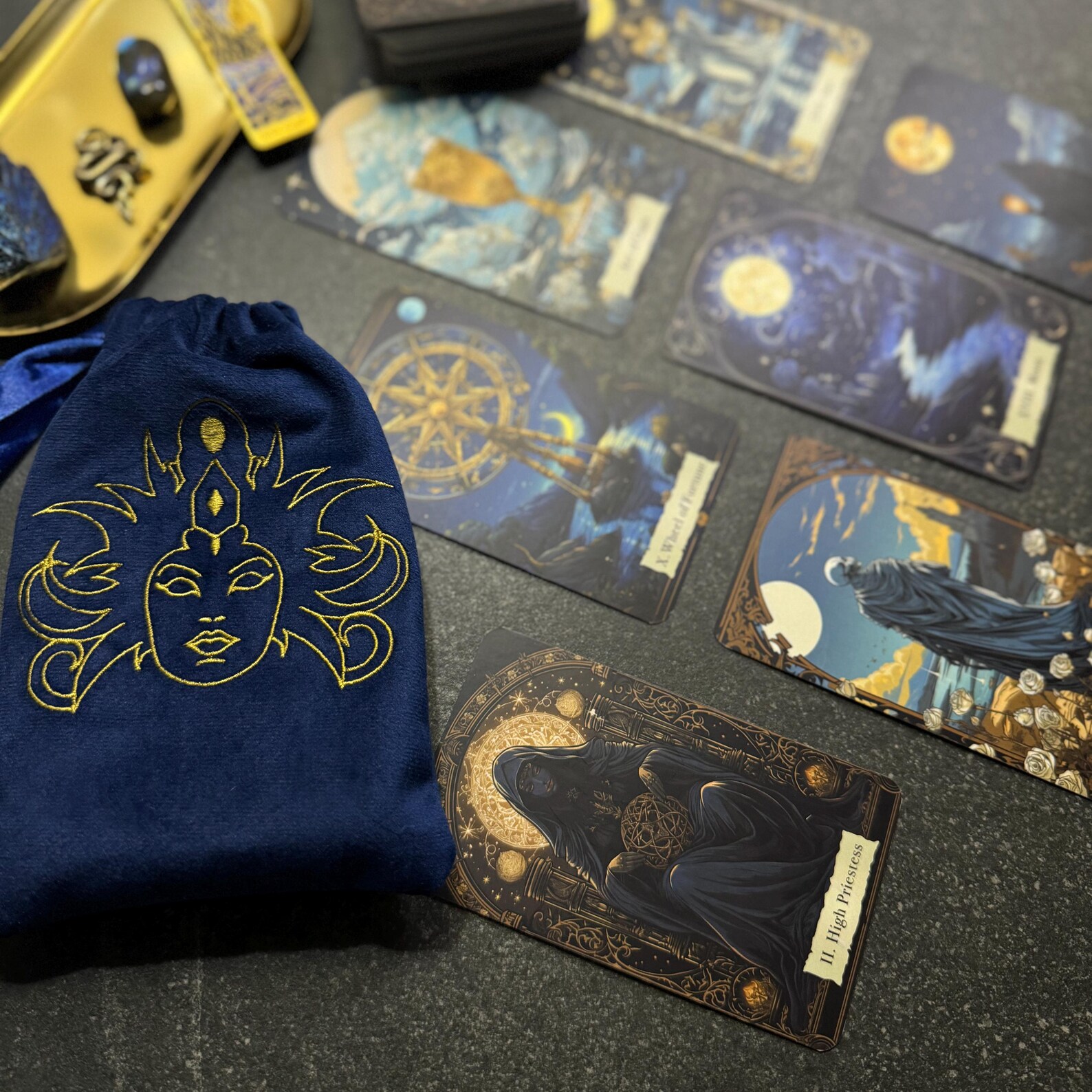 Fortuna Tarot: Mystical Tarot Deck & Valor Bag, 78 Cards Full Deck ...
