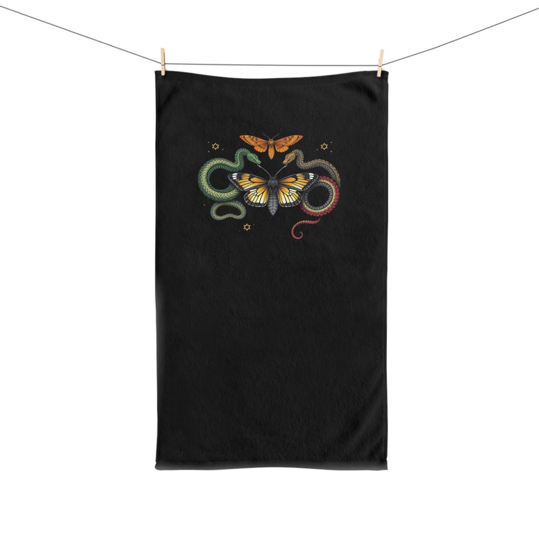 Snakes and Moths Hand Towel - Etsy
