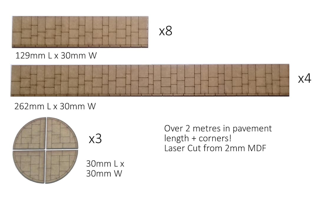 OO Gauge Pavement Sections With 12 Corner Pieces - Over 2 Metres of ...