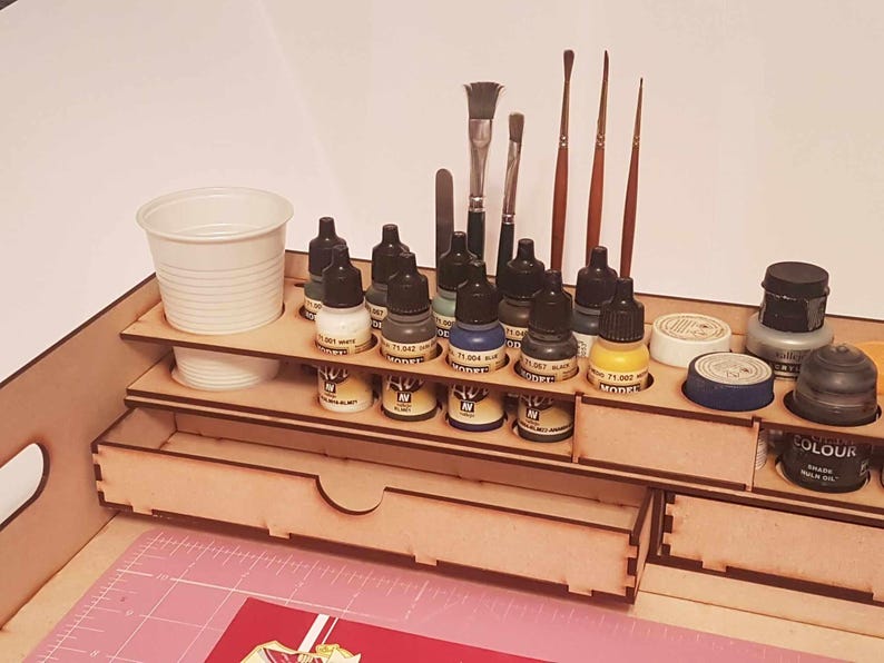 A3 Modeller's Workstation Fits A3 Cutting Mat, Holds Vallejo, AK Paints ...