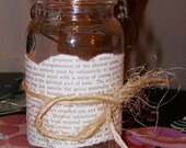 Items similar to Unique and Beautiful Book Page Mason Jar Tea Light ...