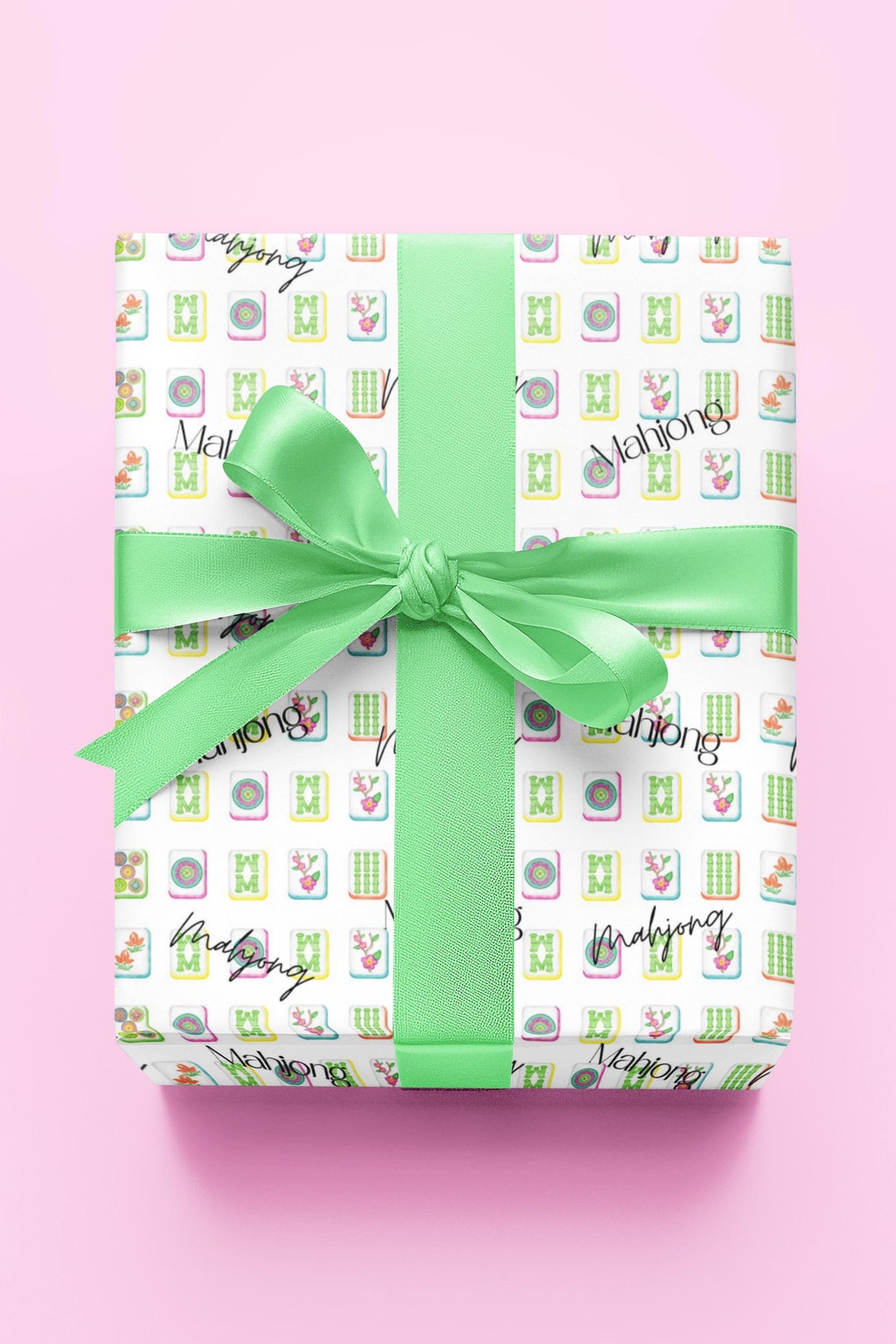 Mahjong Gift Wrap Paper, Mahjong Cute Wrapping Paper, Chinese Tile Game ...
