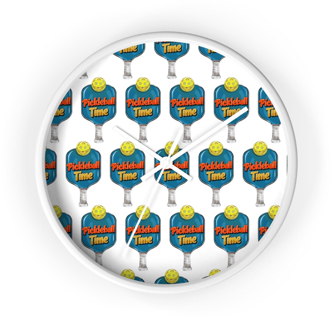 Pickleball Wall Clock . Fun Pickleball-themed Decor, Game Room Clock ...