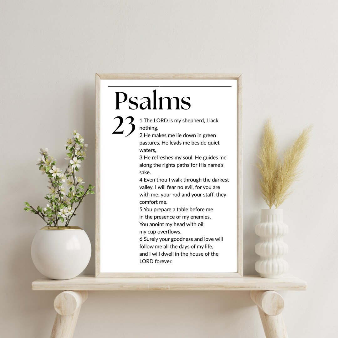 Psalms 23 Bible Verse Wall Art- Instant Download Printable - Etsy
