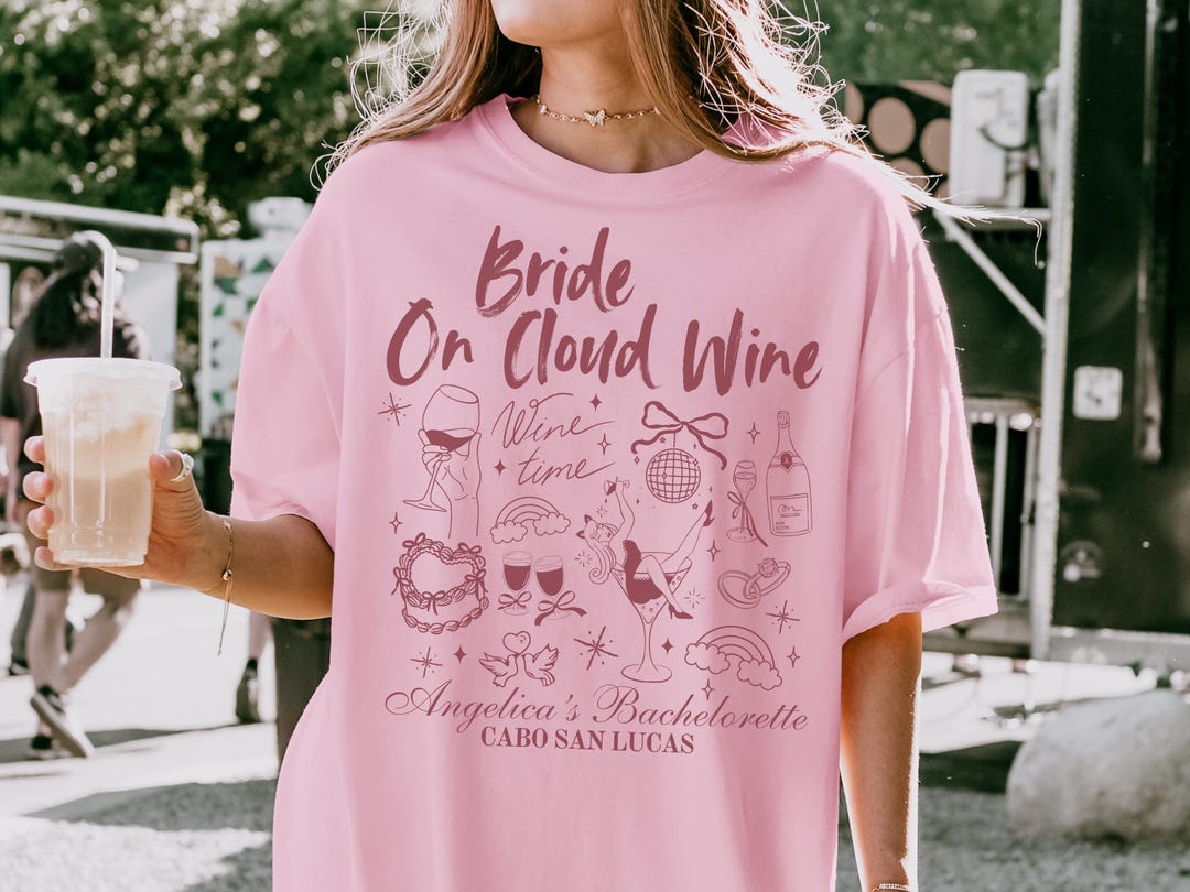 Bride on Cloud 9 Tee, Cloud Nine Bachelorette Custom PNG, Custom Bach ...