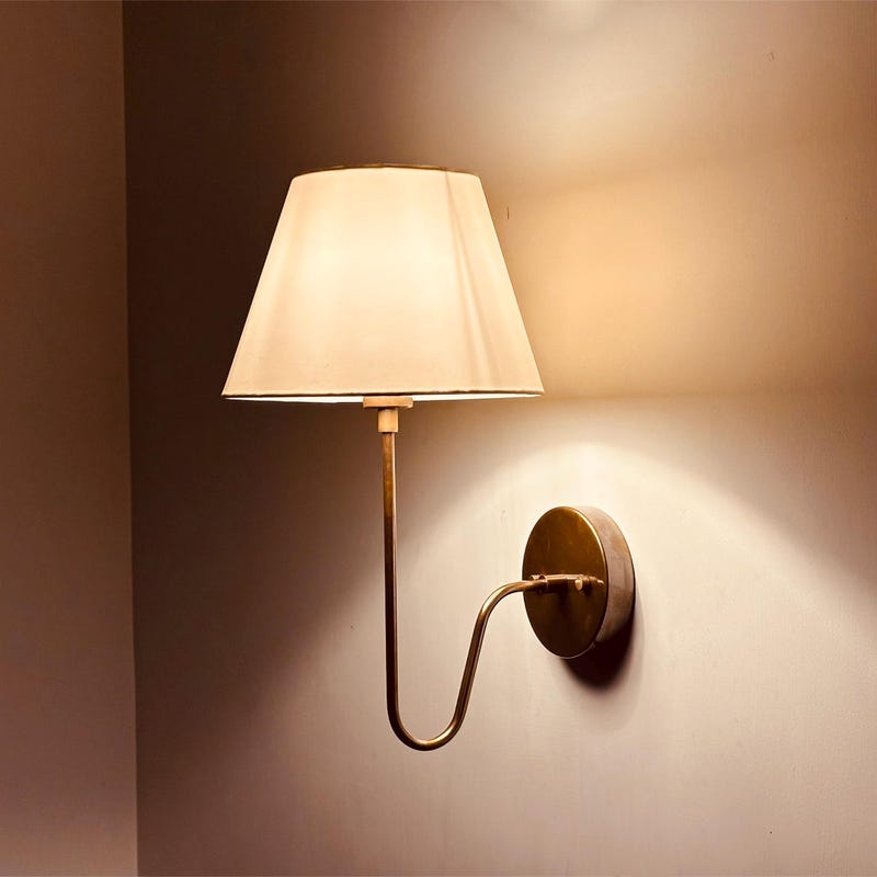 Bedside Lamp Antique Brass - Etsy UK